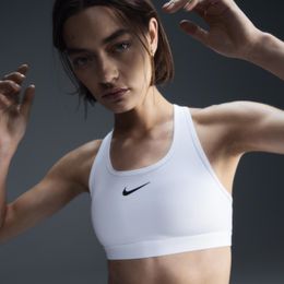 Nike Swoosh Medium Support Sport-BH mit Polster für Damen - Weiß