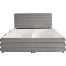 Polsterbett "Maylis", grau, B:192cm L:211cm, 100% Polyester, LeGer Home by Lena Gercke, Betten, Polsterbett ohne Bettkasten Polsterbett, wahlweise mit und ohne Matratze und Lattenrost, auch in 200cm Breite