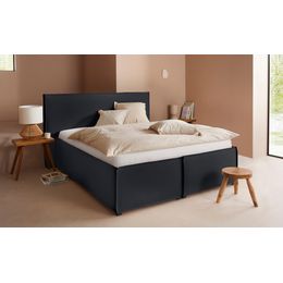 Polsterbett "Isaline", grau (anthrazit), B:193cm L:213cm, 100% Polyester, LeGer Home by Lena Gercke, Betten, Polsterbett ohne Bettkasten Polsterbett, wahlweise ohne Matratze oder mit 3 Matratzenarten, Kopfteilhöhe 107 cm