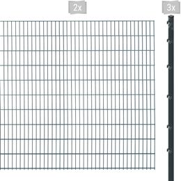 Arvotec Doppelstabmattenzaun "ESSENTIAL 203 zum Einbetonieren" Zaunelemente Zaunhöhe 203 cm, Zaunlänge 2 - 60 m Gr. H/L: 203cm x 4 m, Pfosten: 3 St., grau (anthrazit)