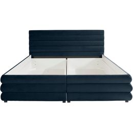 Polsterbett "Maylis", blau, B:212cm L:211cm, 100% Polyester, LeGer Home by Lena Gercke, Betten, Polsterbett ohne Bettkasten Polsterbett, wahlweise mit und ohne Matratze und Lattenrost, auch in 200cm Breite