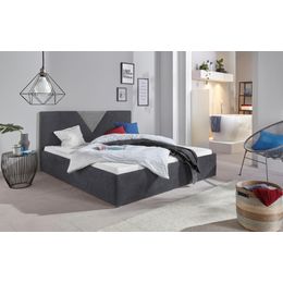 Polsterbett "Malibu", grau (anthrazit, grau), B:172cm L:212cm, Bezug Bett: Microfaser (100% Polyester);Bonnell-Federkernmatratze: 51% Polypropylen, 39% Polyester und 10% Baumwolle;Kaltschaummatratze: 100% Polyester, Bezug abnehm- und waschbar bis 60C, Westfalia Schlafkomfort, Betten, inkl. Bettkasten bei Ausführung mit Matratze