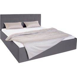 Polsterbett, grau (anthrazit), B:190cm H:98cm L:210cm, Bezug Bett: 100% Polyester;Bonnell-Federkernmatratze: 51% Polypropylen, 39% Polyester, 10% Baumwolle;Kaltschaummatratze: 100% Polyester, Bezug abnehm- und waschbar bis 60C, Westfalia Schlafkomfort, Betten, inkl. Bettkasten bei Ausführung mit Matratze
