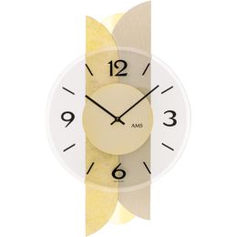 Wanduhr AMS "W9643" Wanduhren Gr. B/H/L: 27 cm x 6 cm x 45 cm, goldfarben (altgoldfarben)