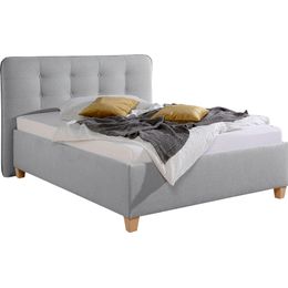 Polsterbett Maintal, grau, B:158cm L:210cm, Betten, Polsterbett ohne Bettkasten Polsterbett, inklusive Bettkasten