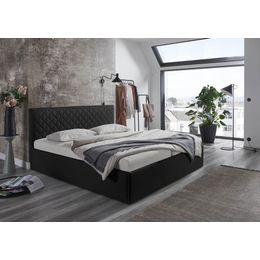 Polsterbett "Danzig", schwarz, L:210cm, Bezug: Kunstleder 100% Polyurethan, Polsterung: Polsterwatte, Material Gestell: gepolsterter Holzwerkstoff, Westfalia Schlafkomfort, Betten, wählweise mit Bettkasten, Härtegrade H2,H3 & H4 wählbar