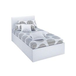 Polsterbett, weiß, B:172cm L:212cm, Bezug Bett: Kunstleder;Bonnell-Federkernmatratze: Baumwoll-Mischgewebe (51% Polypropylen, 39% Polyester, 10% Baumwolle);Kaltschaummatratze: 100% Polyester, Bezug abnehm- und waschbar bis 60C Polyester), Westfalia Schlafkomfort, Betten, mit Bettkasten