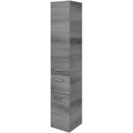 Hochschrank SAPHIR "Serie 4010 Badschrank 30 cm breit, mit 2 Türen und 1 Schublade" Schränke Gr. B/H/T: 30 cm x 168 cm x 33 cm, 2 St., grau (graphit struktur quer nachbildung) 3 Glas-Einlegeböden, Badezimmer-Hochschrank inkl. Türdämpfer