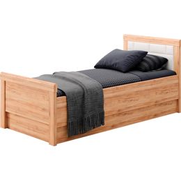 Einzelbett Priess "Arnsberg", braun (artisan eiche, weiß), B:108cm L:208cm, Betten, Kinder-Einzelbett Jugendbett Bettgestell, Komfortliegehöhe