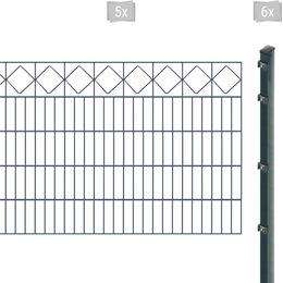 Arvotec Doppelstabmattenzaun "EXCLUSIVE 100 zum Einbetonieren "Karo" mit Zierleiste" Zaunelemente Zaunhöhe 100 cm, Zaunlänge 2 - 60 m Gr. H/L: 100cm x 10 m, Pfosten: 6 St., grau (anthrazit)