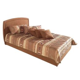 Polsterbett, schwarz, B:202cm L:212cm, Bezug Bett: Microfaser (100% Polyester);Bonnell-Federkernmatratze: Mischgewebe (51% Polyprophlen, 39% Polyester, 10% Baumwolle);Kaltschaummatratze: Frottee (100% Polyester), Bezug abnehm- und waschbar bis 60C, Westfalia Schlafkomfort, Betten, mit Bettkasten