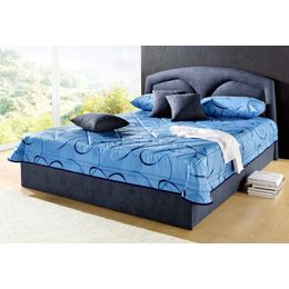 Polsterbett, blau, B:132cm L:212cm, Bezug Bett: Microfaser (100% Polyester);Bonnell-Federkernmatratze: 51% Polypropylen, 39% Polyester und 10% Baumwolle;Kaltschaummatratze: 100% Polyester, Bezug abnehm- und waschbar bis 60C, Westfalia Schlafkomfort, Betten, Polsterbett, inkl. Bettkasten bei Ausf&uuml;hrung mit Matratze
