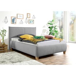 Polsterbett Maintal, grau, B:153cm L:214cm, Betten, Polsterbett ohne Bettkasten Polsterbett, mit Bettkasten