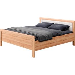Einzelbett Priess "Arnsberg", braun (artisan eiche, weiß), B:188cm L:208cm, Betten, Kinder-Einzelbett Jugendbett Bettgestell, Komforthöhe mit gepolstertem Kopfteil