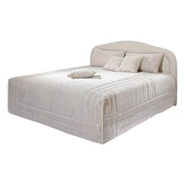 Polsterbett, beige, B:172cm L:212cm, Bezug Bett: Jacquard (100% Polyester);Bonnell-Federkernmatratze: Baumwoll-Mischgewebe (51% Polypropylen, 39% Polyester, 10% Baumwolle);Kaltschaummatratze: 100% Polyester, Bezug abnehm- und waschbar bis 60C Polyester), Westfalia Schlafkomfort, Betten, mit Bettkasten
