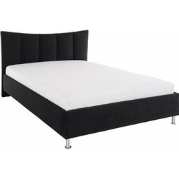 Polsterbett, schwarz, B:150cm L:210cm, Bezug Bett: Microfaser (100% Polyester);Bonnell-Federkernmatratze: Mischgewebe (51% Polyprophlen, 39% Polyester, 10% Baumwolle);Kaltschaummatratze: Frottee (100% Polyester), Bezug abnehm- und waschbar bis 60C, Westfalia Schlafkomfort, Betten, Polsterbett