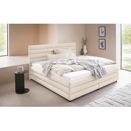 Polsterbett "Maylis", beige (creme), B:212cm L:211cm, 100% Polyester, LeGer Home by Lena Gercke, Betten, Polsterbett ohne Bettkasten Polsterbett, wahlweise mit und ohne Matratze und Lattenrost, auch in 200cm Breite