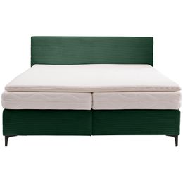 Boxspringbett Alina "Pico", gr&uuml;n (olivgr&uuml;n gct 333), B:172cm L:212cm, Cord GCT (92% Polyeste, 8% Nylon), Komplettbetten, Boxspringbett, inkl. Matratzen und Topper