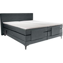 Boxspringbett Alina "Powell", grau (dunkelgrau gcp 129), B:172cm L:212cm, Chenille GCP (100% Polyester), Komplettbetten, Boxspringbett, inkl. Motor, Matratze und Topper, in unterschiedlichen Ausf&uuml;hrungen