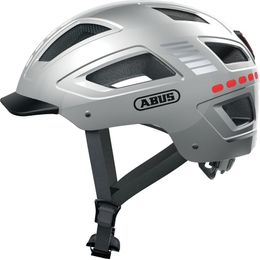 Fahrradhelm Abus "HYBAN 2.0 LED" Helme Gr. L Kopfumfang: 56 cm - 61 cm, silberfarben (signal silver)