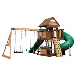 Spielturm BACKYARD DISCOVERY "Cedar Cove" Spieltürme braun (braun, grün) Kinder mit Schaukeln, Rutsche und Aussichtsturm