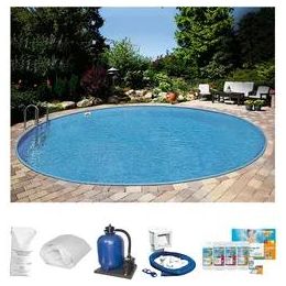 Rundpool Clear Pool "PREMIUM IBIZA" Schwimmbecken Gr. Ø/B/H/L: 420cm x Breite Höhe 120cm x Länge, 31000 l, weiß inkl. umfangreichem Zubehör für den Badespaß im eigenen Garten