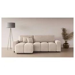 Ecksofa Inosign "Reaboro" Sofas Gr. B/H/T: 233cm x 88cm x 142cm, Chenille, Recamiere beidseitig montierbar, mit Bettfunktion und Bettkasten, beige L-Form