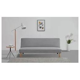 Schlafsofa Inosign "MONIDA, Schlafsofa, Klappsofa, 3-Sitzer mit Bettfunktion und" Sofas Gr. B/H/T: 183cm x 79cm x 87cm, Webstoff, grau verstellbarer Rückenlehne