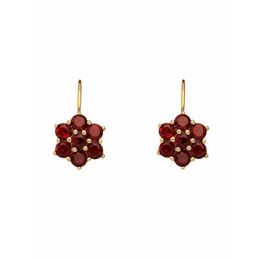 Adelia´s Paar Ohrhänger ADELIA´S "1 333 Gold Boutons mit Granat" Ohrringe Gr. Damen, Gelbgold 333, rot Damen 333 Gold mit Granat Goldschmuck für