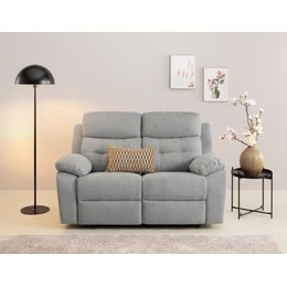 2-Sitzer Home Affaire "Lannilis", grau (hellgrau), B:158cm H:99cm T:92cm, Webstoff 95% Polyester 5% Nylon, Sofas, mit manueller und elektrischer Relaxfunktion