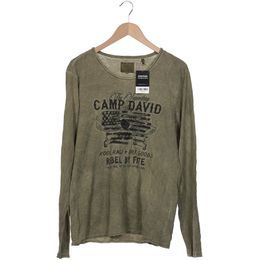 CAMP DAVID Herren Langarmshirt, grün, Gr. 48