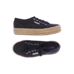 Superga Damen Sneakers, schwarz, Gr. 37.5