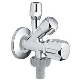 Grohe WAS-Kombi-Eckventil 22033000 3/8" x 3/8" x 3/4", chrom, Wandrosette, nicht selbstklebend