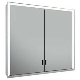 KEUCO Royal Lumos Spiegelschrank 14302172301 Wandvorbau, silber-eloxiert, verdecktes Ablagefach, 800 x 735 x 165 mm