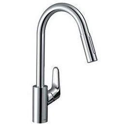 Hansgrohe Focus Küchenarmatur 31815000 chrom, schwenkbarer Auslauf, herausziehbare Brause