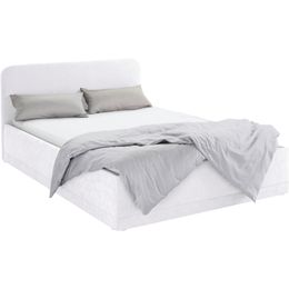 Polsterbett, weiß, B:150cm L:210cm, Bezug Bett: wahlweise Microfaser (100% Polyester), Strukturstoff (77% Polyester, 23% Viskose) oder Kunstleder;Bonnell-Federkernmatratze: Mischgewebe (51% Polyprophlen, 39% Polyester, 10% Baumwolle);Kaltschaummatratze: Frottee (100% Polyester), Bezug abnehm- und waschbar bis 60C, Westfalia Schlafkomfort, Betten, inkl. Bettkasten bei Ausführung mit Matratze