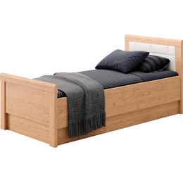 Einzelbett Priess "Arnsberg", braun (livorno buche, weiß), B:108cm L:208cm, Betten, Kinder-Einzelbett Jugendbett Bettgestell, Komfortliegehöhe
