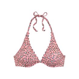 Lascana Bikinitop Damen Gr&ouml;&szlig;e 75 braun / pink / wei&szlig;