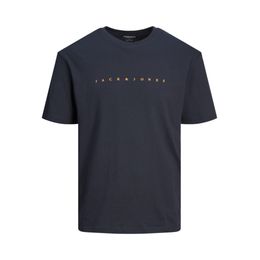Jack & Jones Plus Jack & Jones Plus T-Shirt 'JJEStar' Herren Gr&ouml;&szlig;e 6XL nachtblau / orange