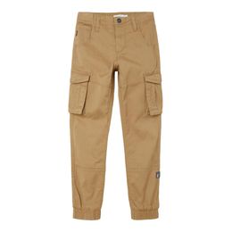 name it Pants 'Bamgo' girl size 128 Light brown / Anthracite / White