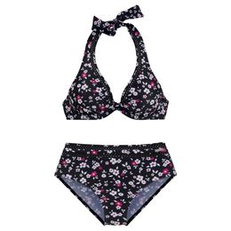 Lascana Bikini Damen Gr&ouml;&szlig;e M pink / schwarz / wei&szlig;