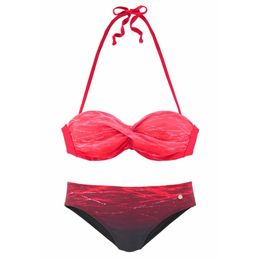 Lascana B&uuml;gel-Bandeau-Bikini Damen Gr&ouml;&szlig;e L dunkelpink