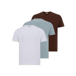Dandalo Shirt Herren Gr&ouml;&szlig;e XXL braun / petrol / wei&szlig;
