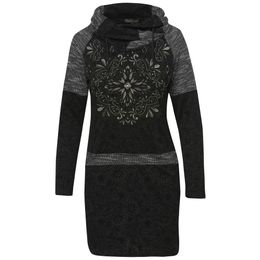 Koroshi Kleid Damen Gr&ouml;&szlig;e 42 silbergrau / schwarz Winterkleid