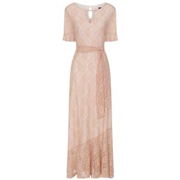 HotSquash Kleid Damen Gr&ouml;&szlig;e 40 pfirsich / wei&szlig; Sommerkleid