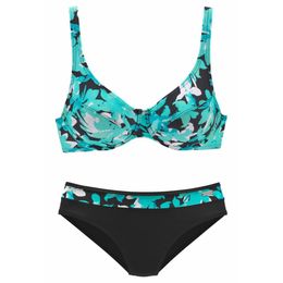 Petite Fleur Bikini Damen Gr&ouml;&szlig;e M/L t&uuml;rkis / schwarz / wei&szlig;
