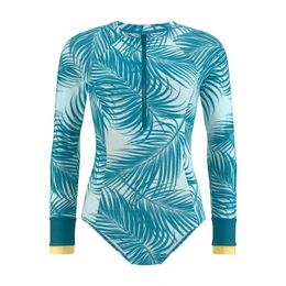 active by Lascana LASCANA ACTIVE Active Swimsuit female size XL Cyan blue / Light blue / Petrol / White