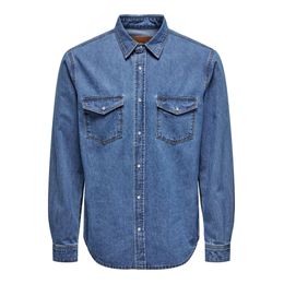 Only & Sons Only & Sons Hemd 'Bane' Herren Gr&ouml;&szlig;e XXL blue denim