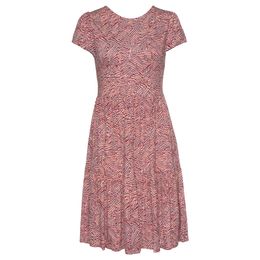 Vivance By Lascana Kleid 'VIVANCE' Damen Gr&ouml;&szlig;e 36 taubenblau / pfirsich / dunkelrot Sommerkleid