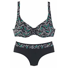 Lascana B&uuml;gel-Bikini Damen Gr&ouml;&szlig;e XL schwarz / wei&szlig;